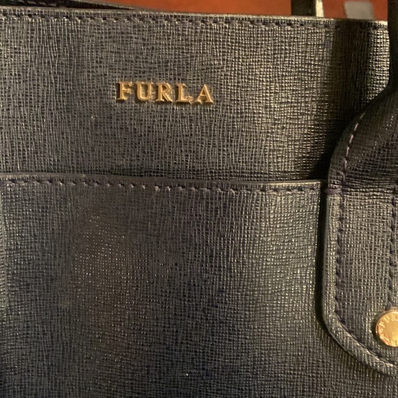 Furla | Bags | Navy Blue Furla Leather Purse Shoulder Straps | Poshmark